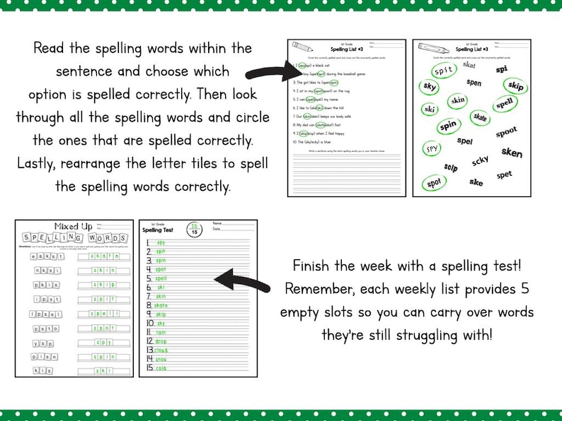 1st Grade Spelling Curriculum | Complete Full-year Printable Spelling ...