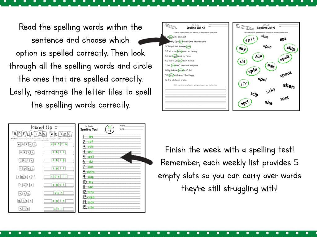 1st Grade Spelling Curriculum | Complete Full-year Printable Spelling ...