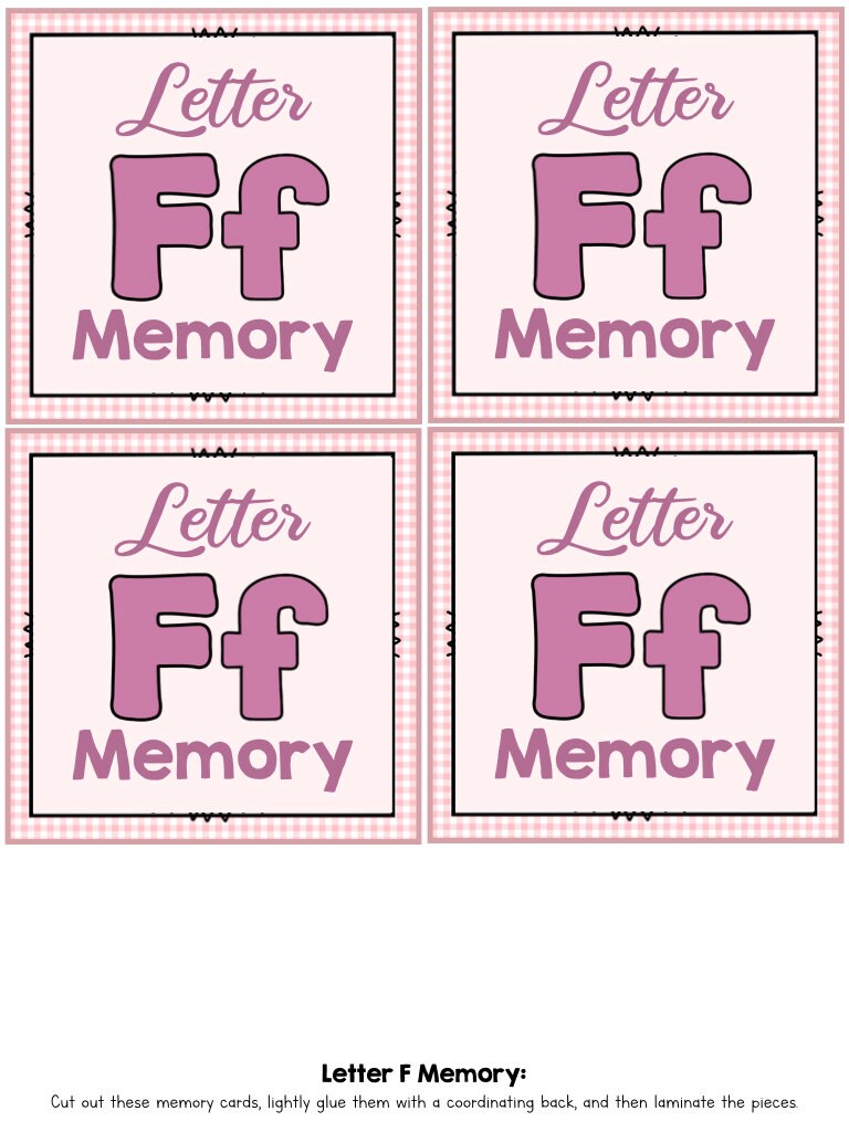 Letter F Memory Game - Etsy