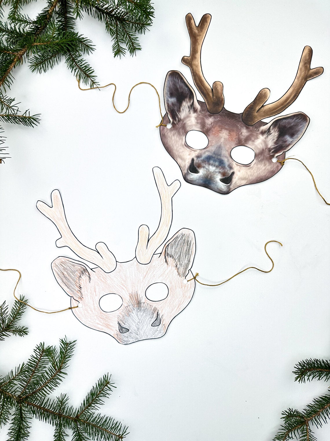 Printable Reindeer Craft Mask | Animal Paper Template | Easy to Make ...