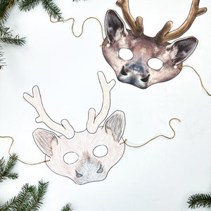 Printable Reindeer Craft Mask | Animal Paper Template | Easy to Make ...