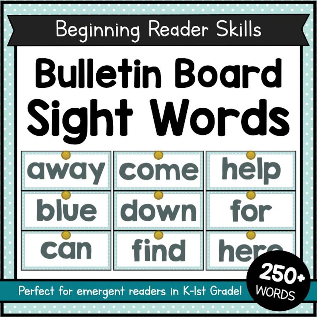 Sight Word Bulletin Board Printable, Word Wall Cards Kindergarten, High ...
