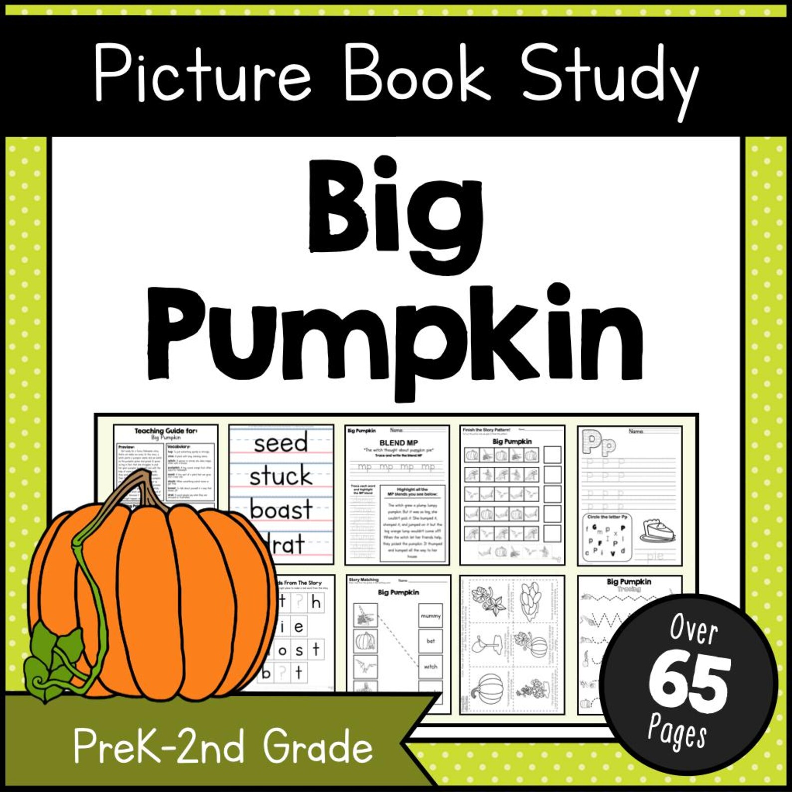 Big Pumpkin Picture Book Study | Fall and Halloween Printable PDF ...