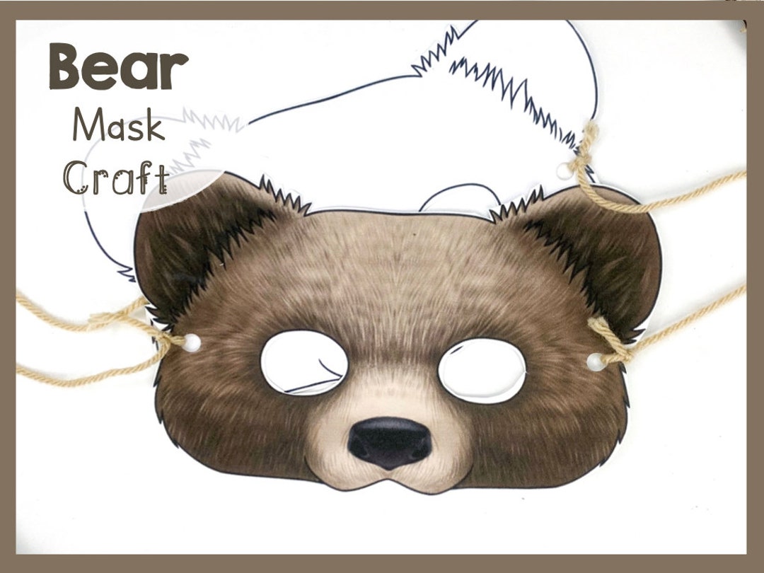 Bear Paper Mask Kit | Printable Animal Craft Template | School ...