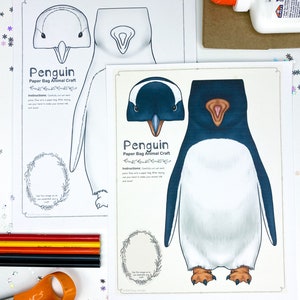 Penguin Paper Bag Puppet Kit | Fun Craft Activity | Penguin Themed ...