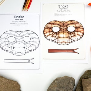Snake Mask Craft Kit | Easy Print Animal Paper Template | Reptile ...