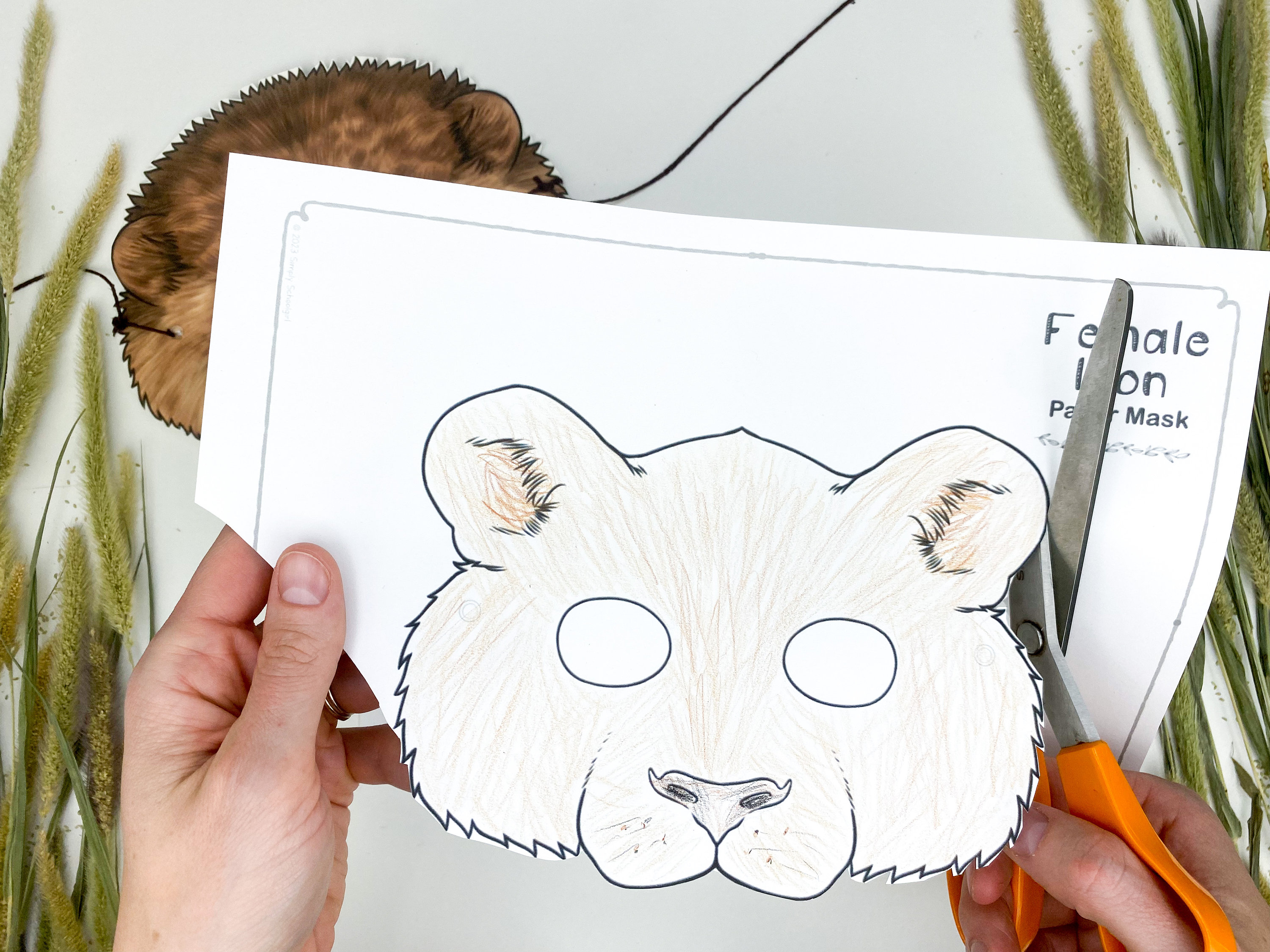 Lion Paper Mask Craft Kit | Printable Majestic Animal Mask Template ...