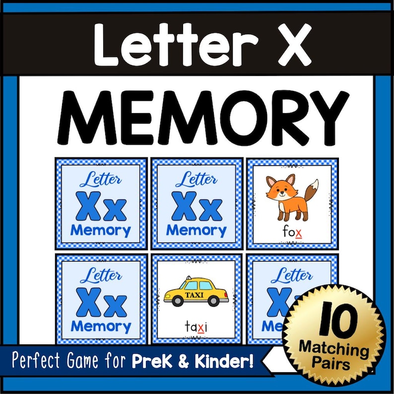 Letter X Memory Game Printable - ABC Matching Cards and Fun Alphabet ...