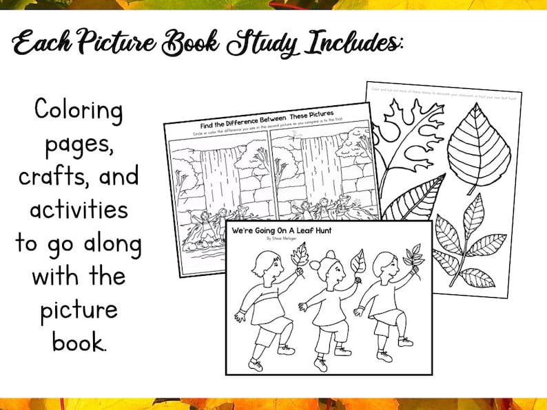 We're Going on a Leaf Hunt- Picture Book Study Companion - Etsy