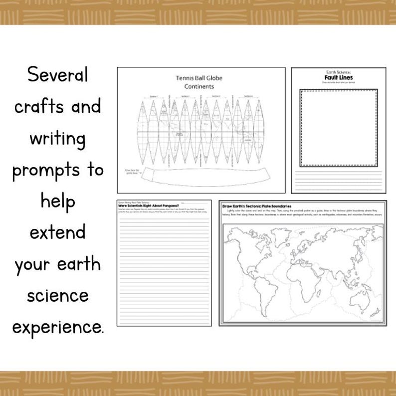 Tectonic Plates Unit Study Printable • Earth Science Worksheets ...