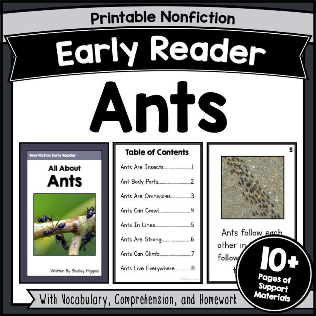 Printable Ants NONFICTION Early Reader Book | Educational Insect ...