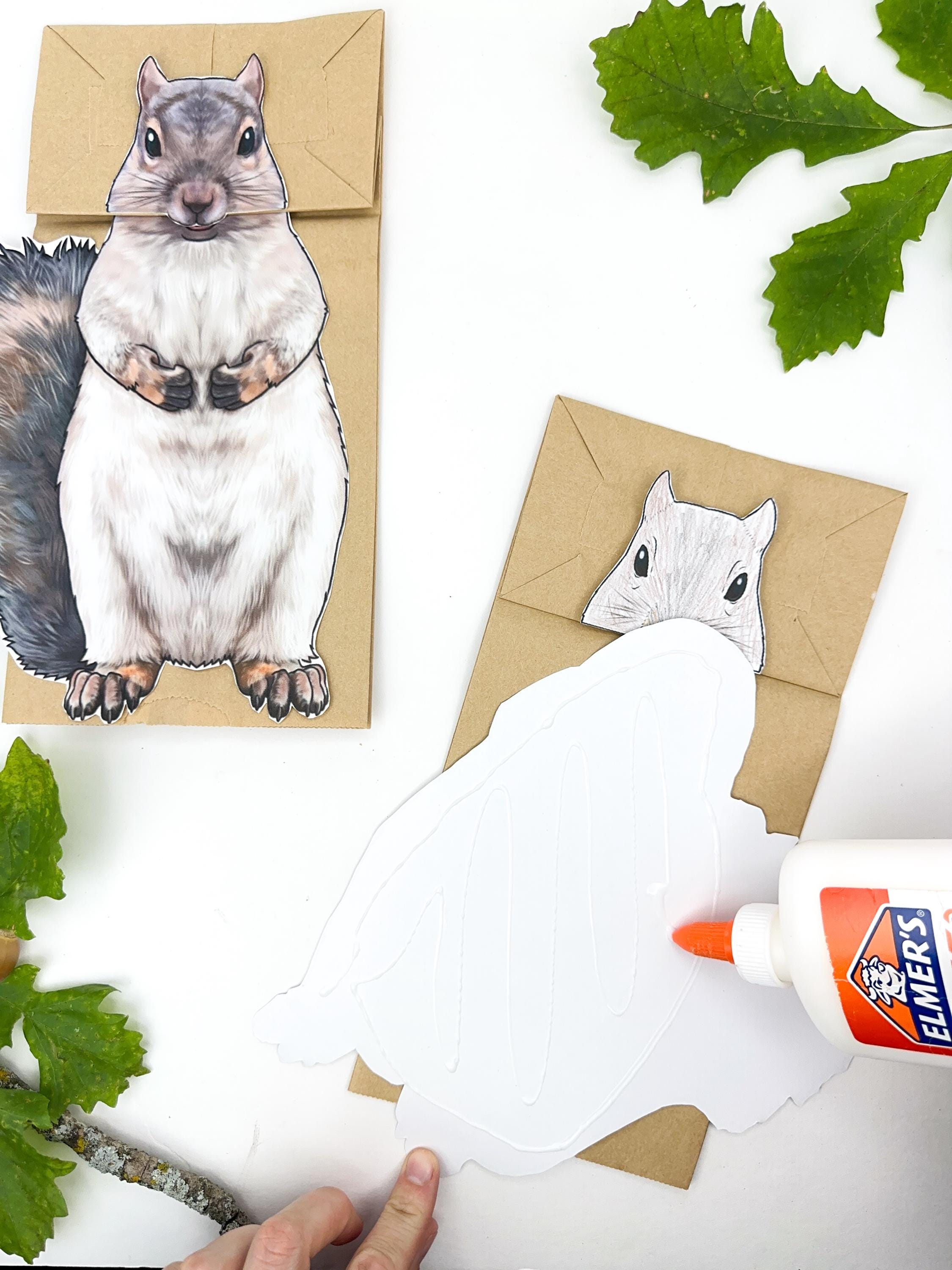 Printable Squirrel Puppet Craft Fun Paper Bag Animal Template Artistic ...