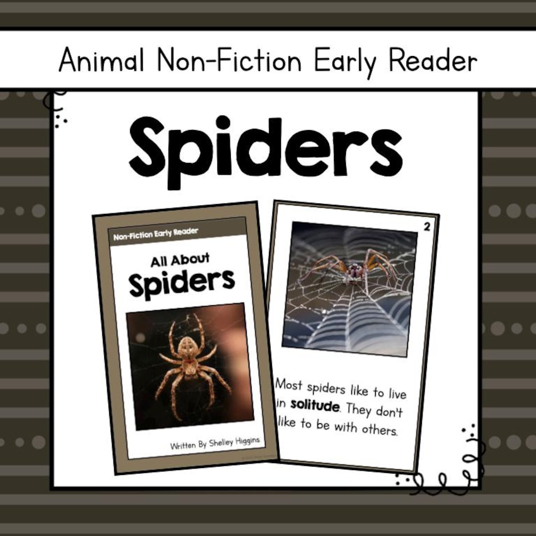 Spiders Early Reader: Nonfiction Book With Photos & Comprehension (PDF ...