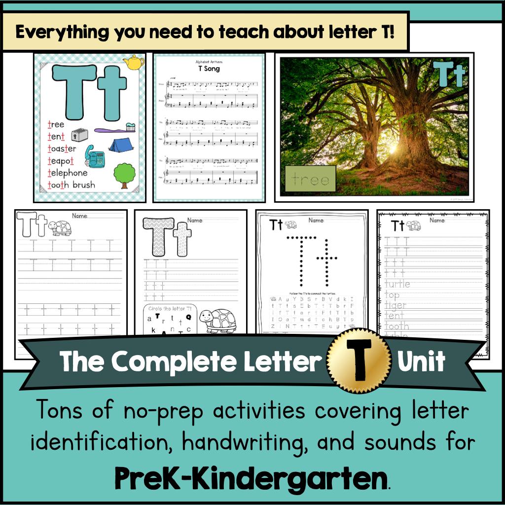 PRESCHOOL Letter T of the Week Unit - Printable Pdf for EARLY LITERACY ...