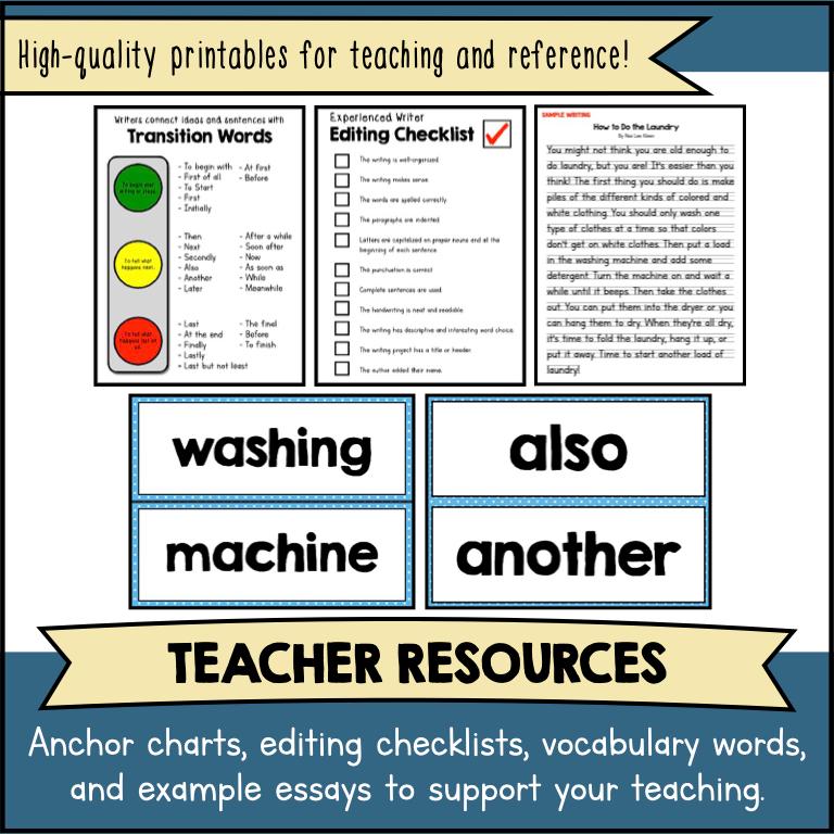 How to Do Laundry Sequencing Activity & Writing Practice Worksheets How ...