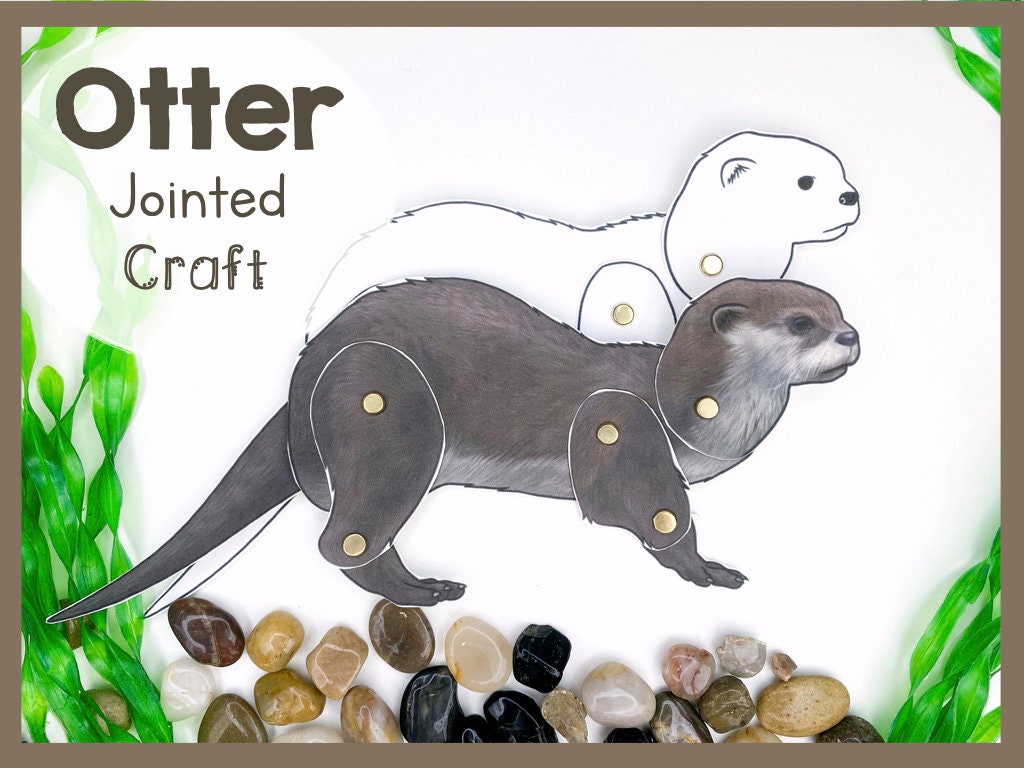 Printable Otter Craft Template | Articulated Jointed Animal | Woodland ...