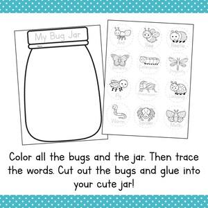 BUG JAR, No Prep Writing & Art Bug Paper Craft for Toddlers, Kids ...