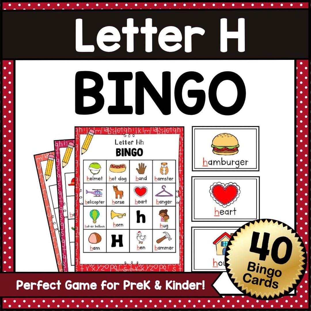 Letter H BINGO GAME Printable PDF - Fun Alphabet Bingo for Preschool ...
