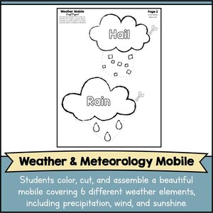Weather Mobile Paper Craft Printable, Meteorology & Earth Science ...