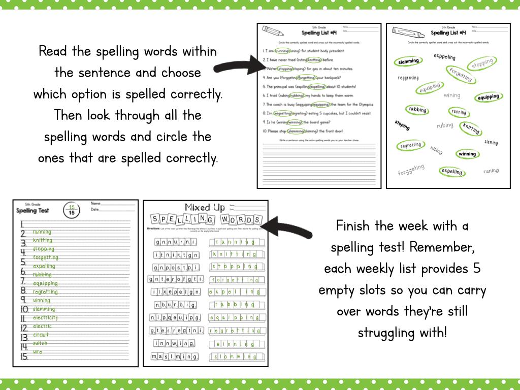 5th Grade Spelling Curriculum | Complete Full-year Printable Spelling ...