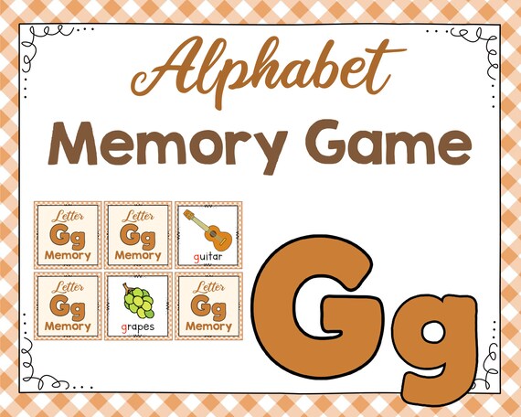 Letter G Memory Game | Etsy