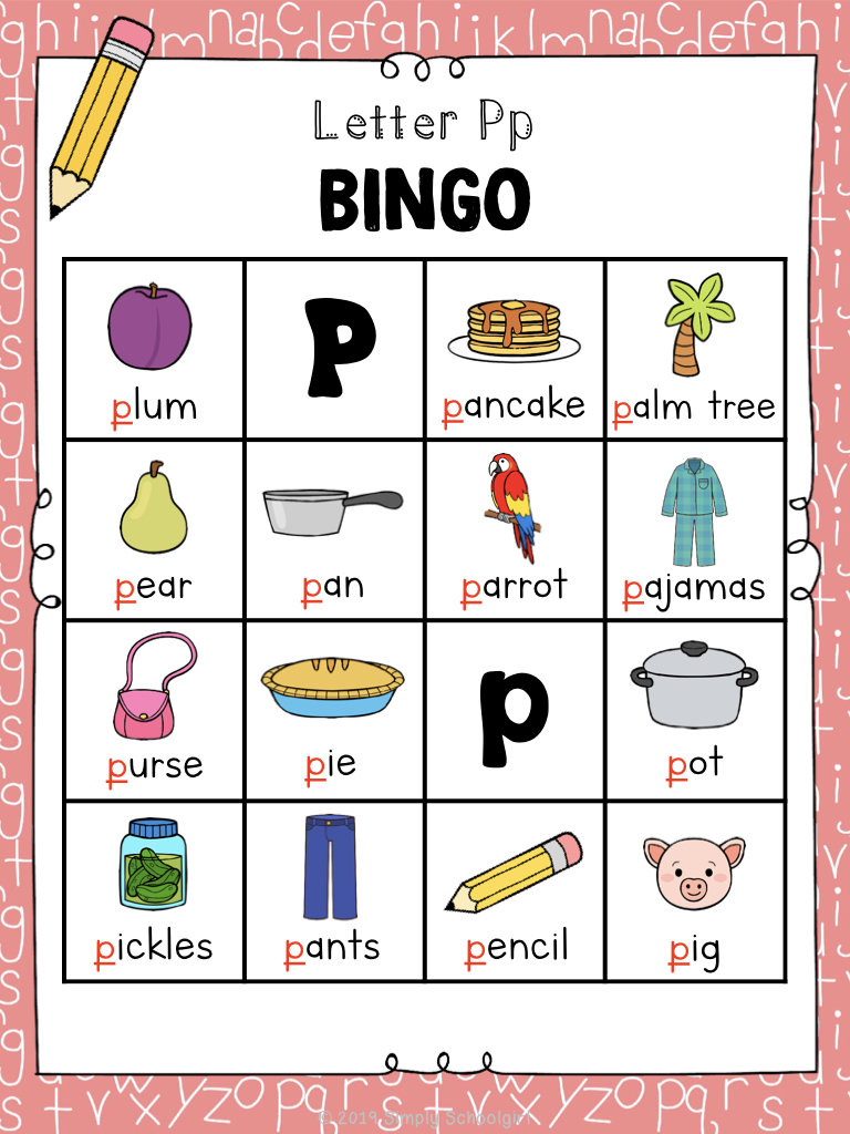 Letter P Bingo Game - Etsy