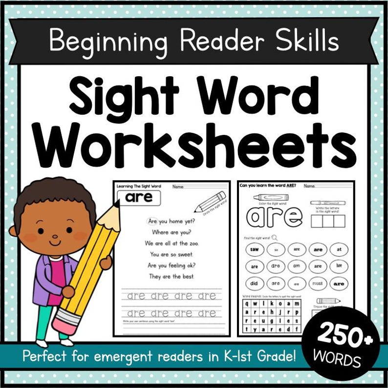 250 Dolch Sight Words Bingo & Practice for Emergent Readers – No Prep ...