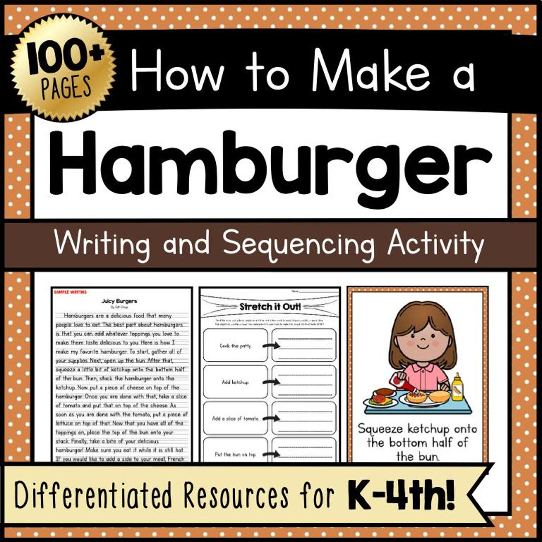 How to Make Hamburger-sequencing Cards Activity, Writing Practice ...
