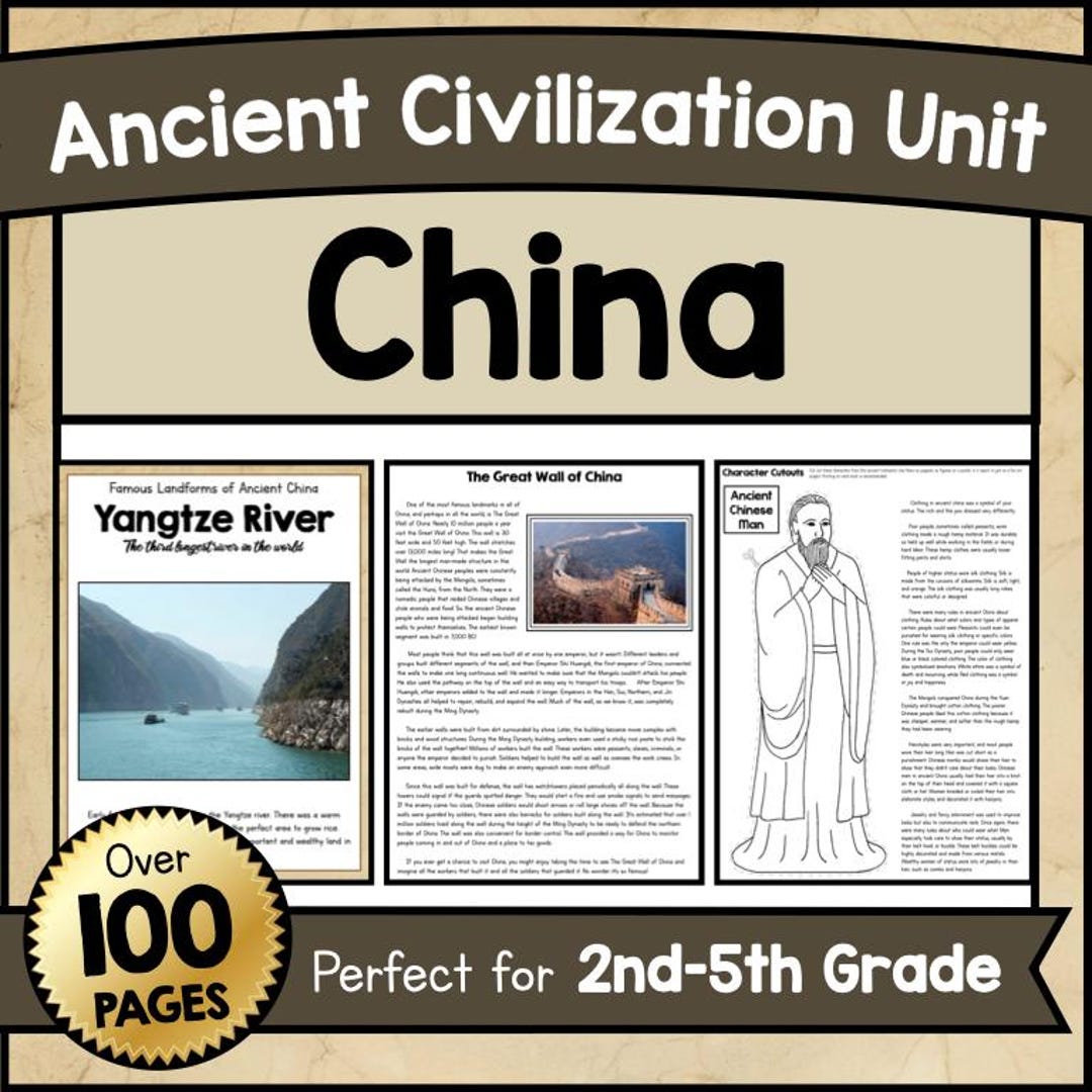 Ancient Civilizations China Unit Study Printable, East Asian Chinese ...