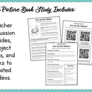 Are You My Mother Picture Book Study Companion - Etsy