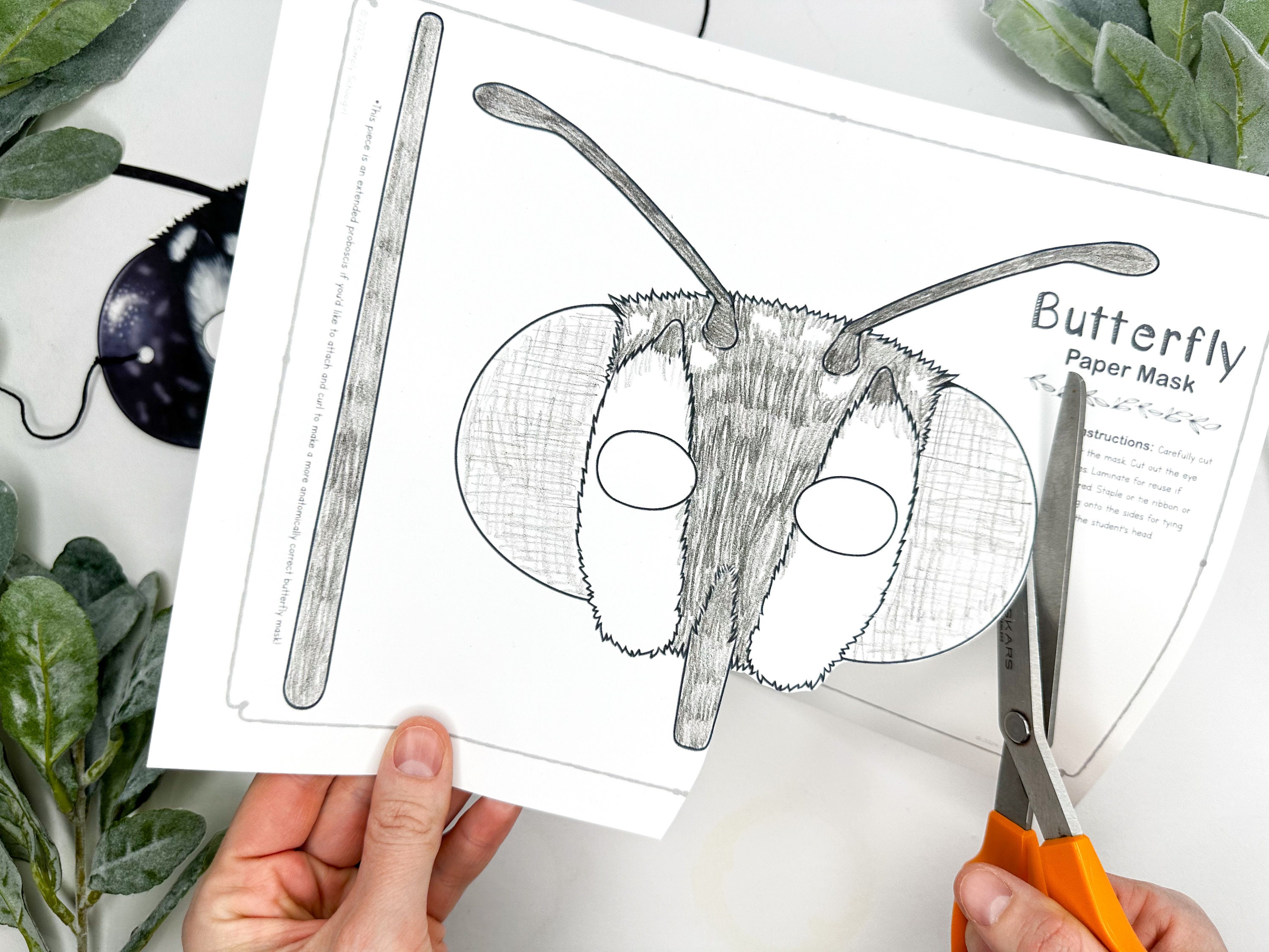 Butterfly Paper Mask Craft Template | Artistic Paper Animal Mask for ...