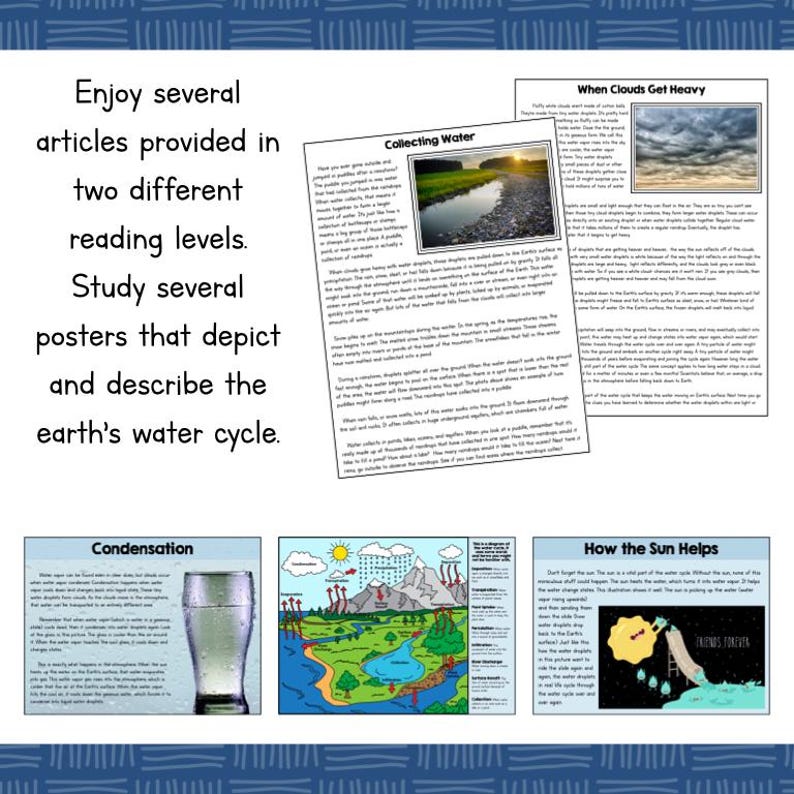 Water Cycle Unit Study: Science Activities, Worksheets & Posters - Etsy