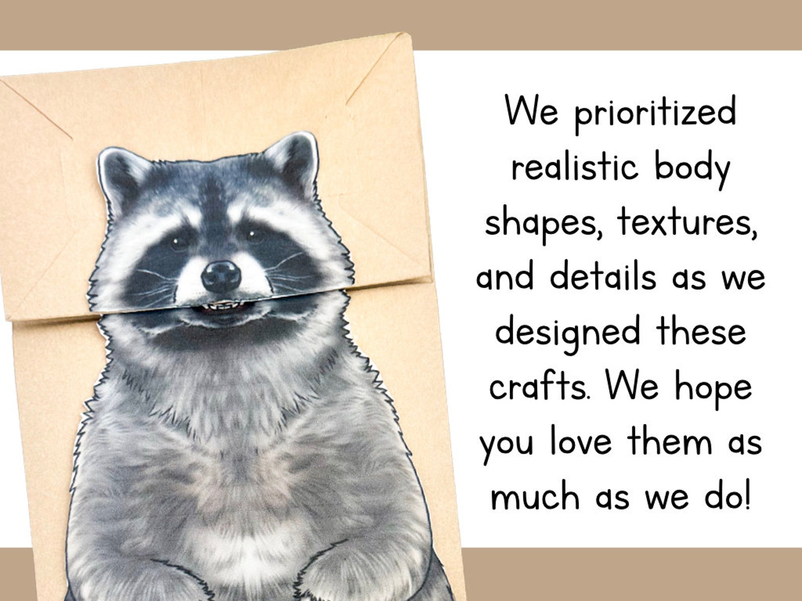 Printable Raccoon Puppet Template | Creative Paper Bag Craft | Hands-on ...
