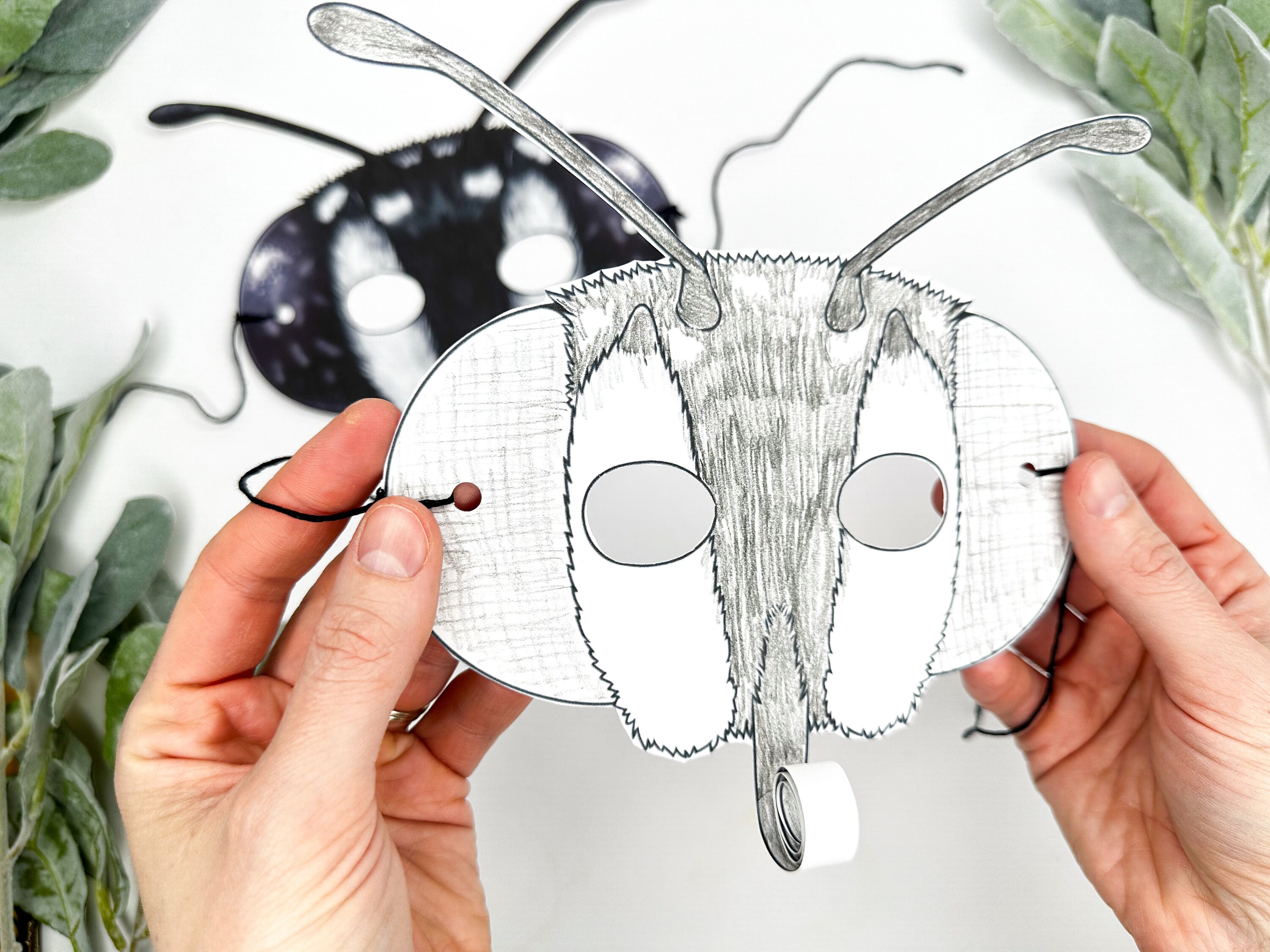 Butterfly Paper Mask Craft Template | Artistic Paper Animal Mask for ...