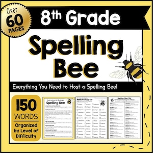 8th GRADE SPELLING Bee Word List PDF – Everything You Need to Host a ...