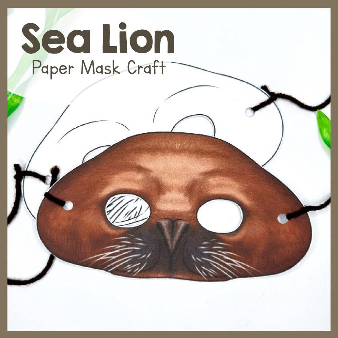 Printable Sea Lion Mask: DIY Paper Craft & Coloring Activity (PDF ...