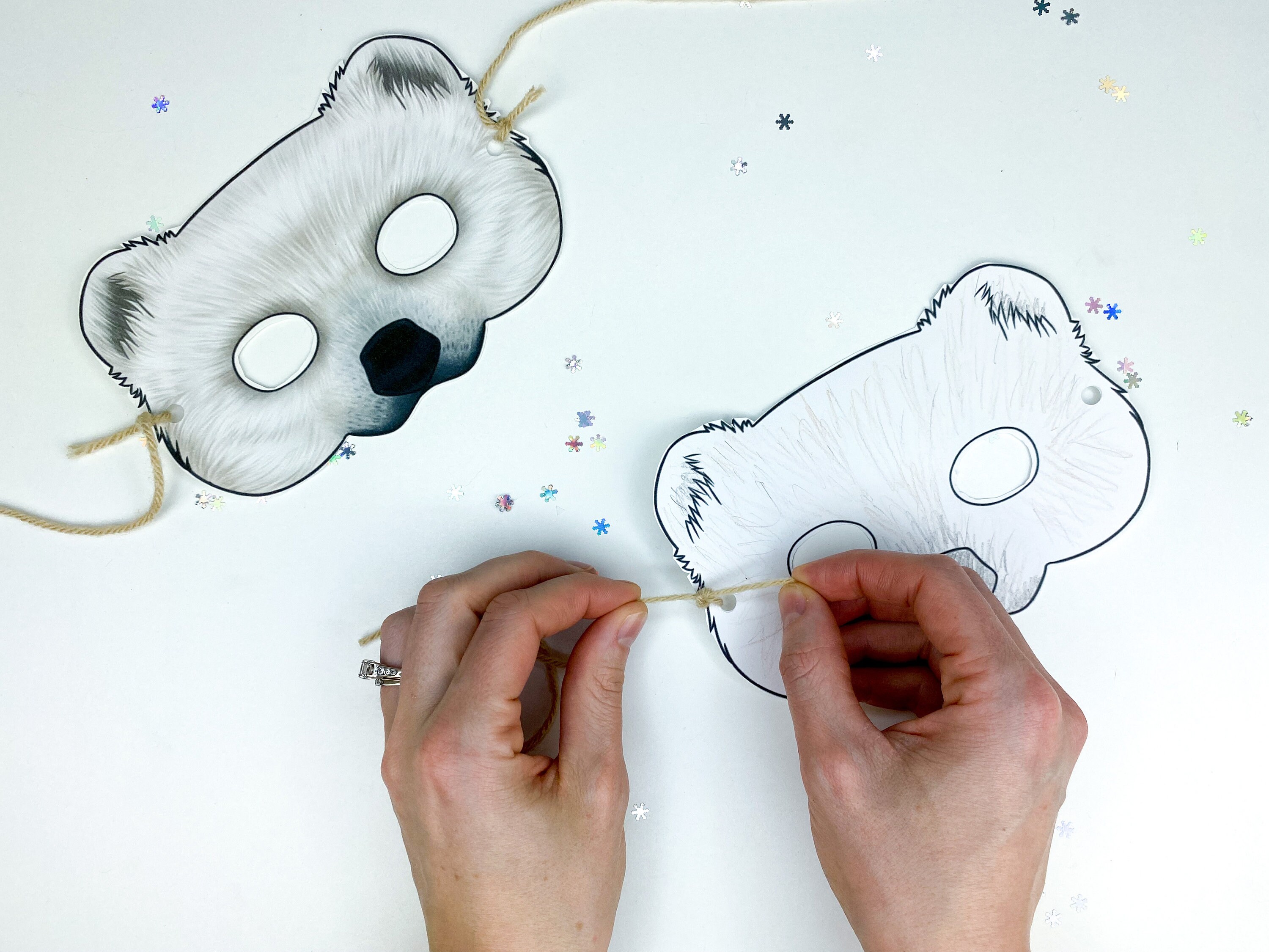 Polar Bear Paper Mask Template DIY Printable Arctic Animal Craft DIY ...