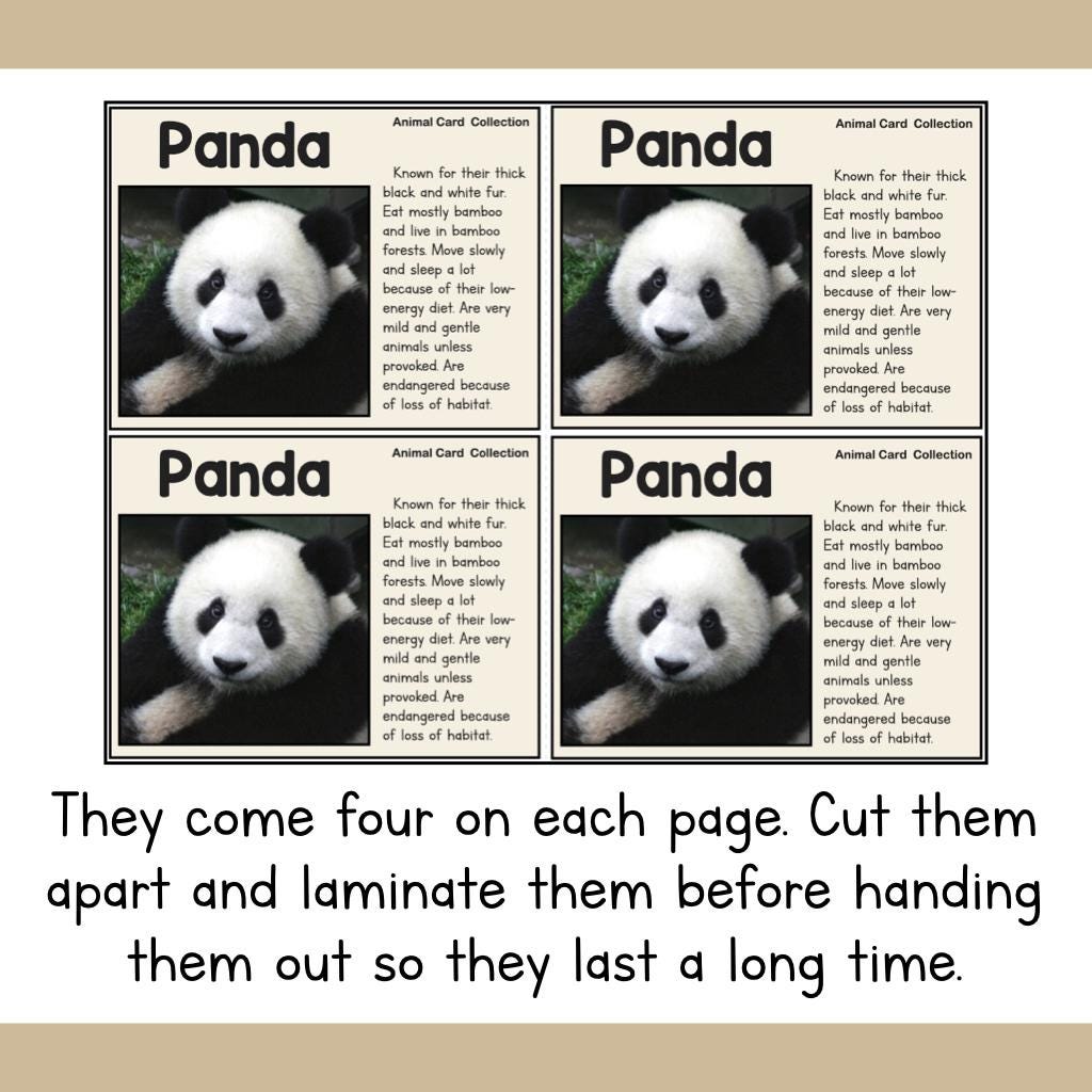Animal Research Cards Printable No Prep | Animal Report Template ...