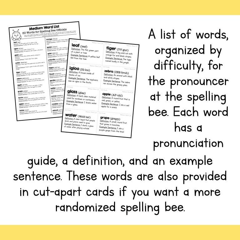 2ND GRADE SPELLING Bee Word List PDF – Everything You Need to Host a ...