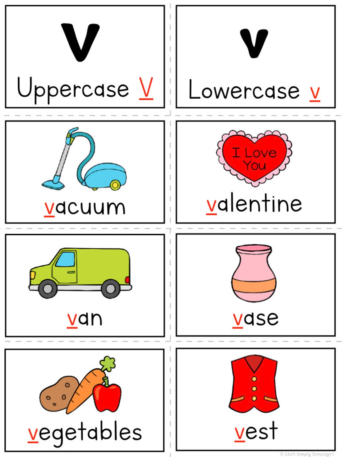 Letter V Bingo Game - Etsy