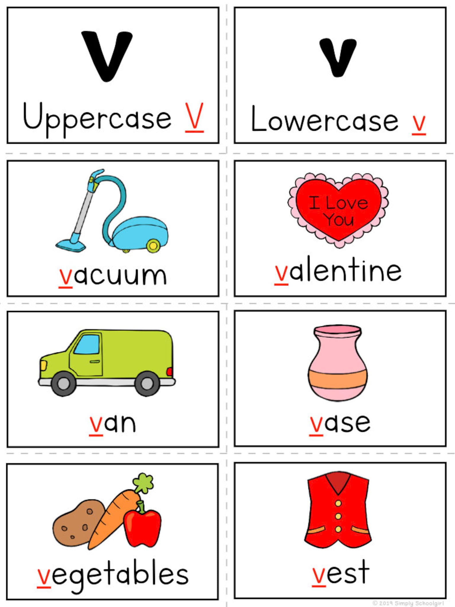 Letter V Bingo Game - Etsy