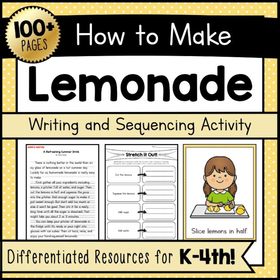 How to Make Lemonade Writing and Sequencing Activity Printable, Step by ...
