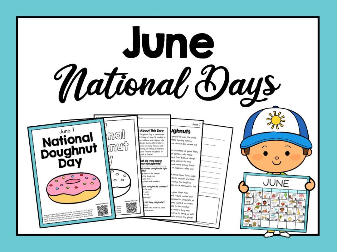 June National Days Posters, Worksheets, Articles, and Calendars - Etsy