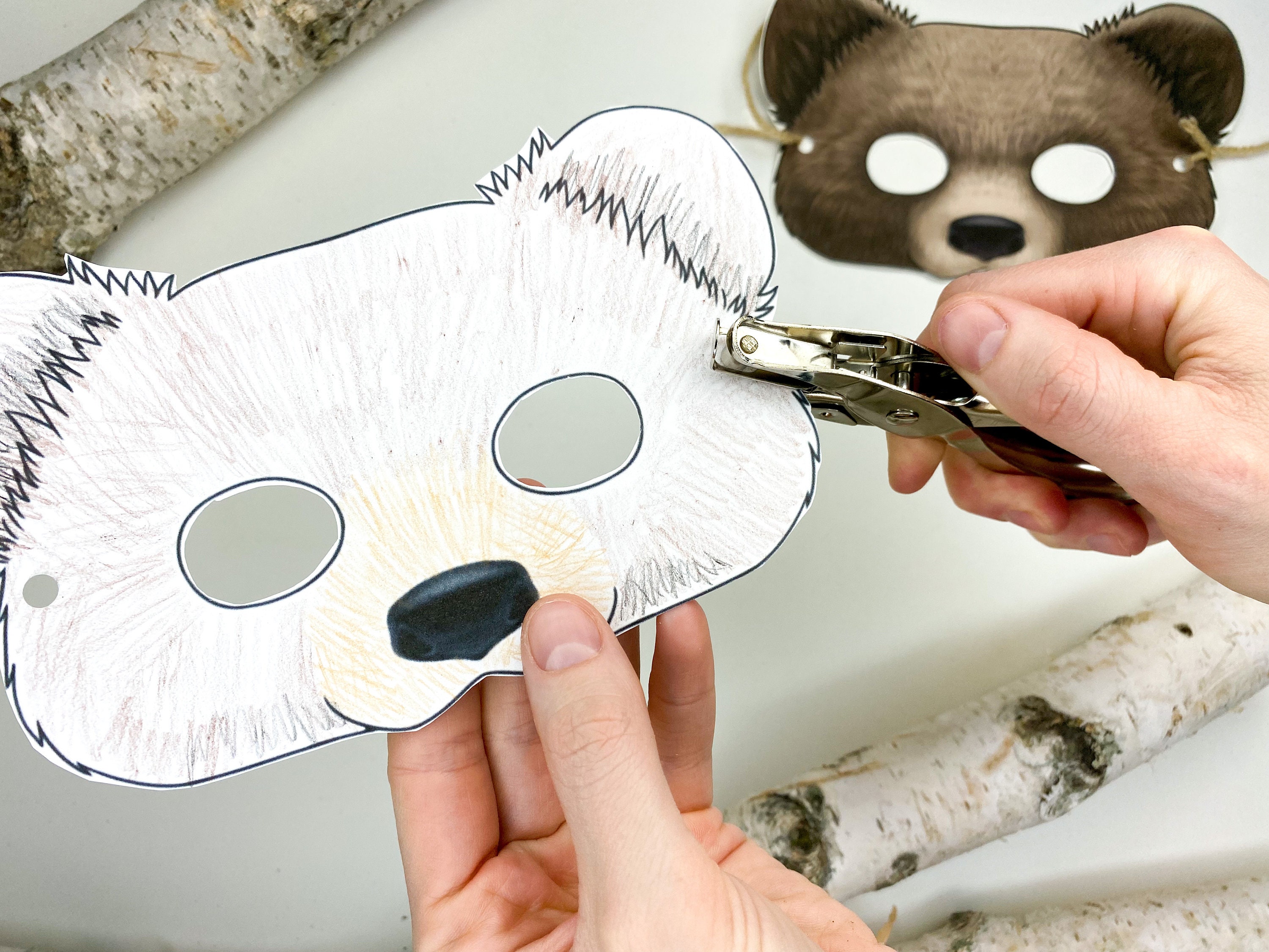 Bear Paper Mask Kit | Printable Animal Craft Template | School ...