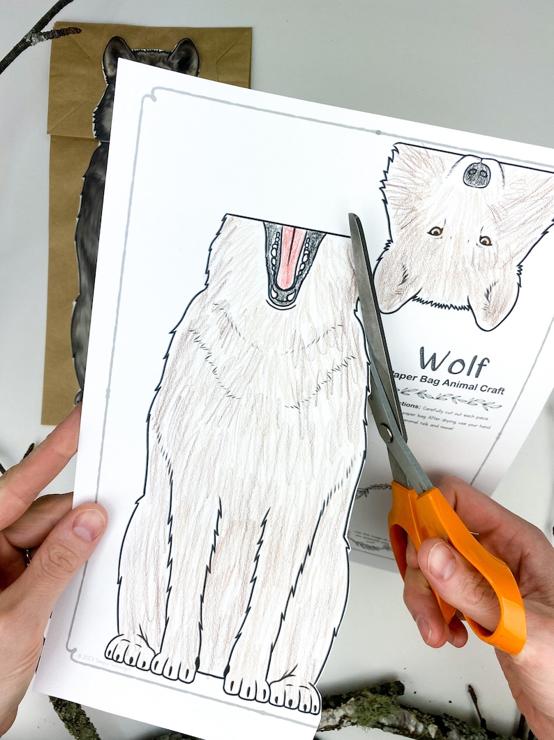 Printable Wolf Puppet Template | Fun Craft Activity for Kids Art ...
