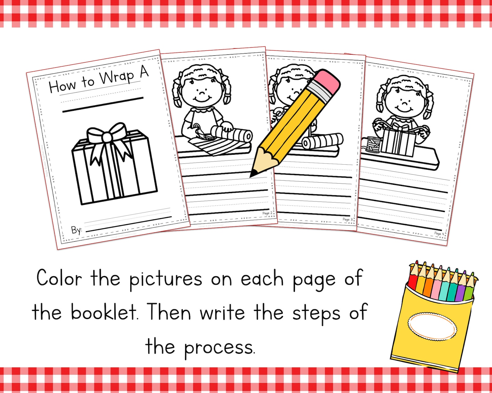 How To Wrap A Gift Writing and Sequencing Activity | Etsy
