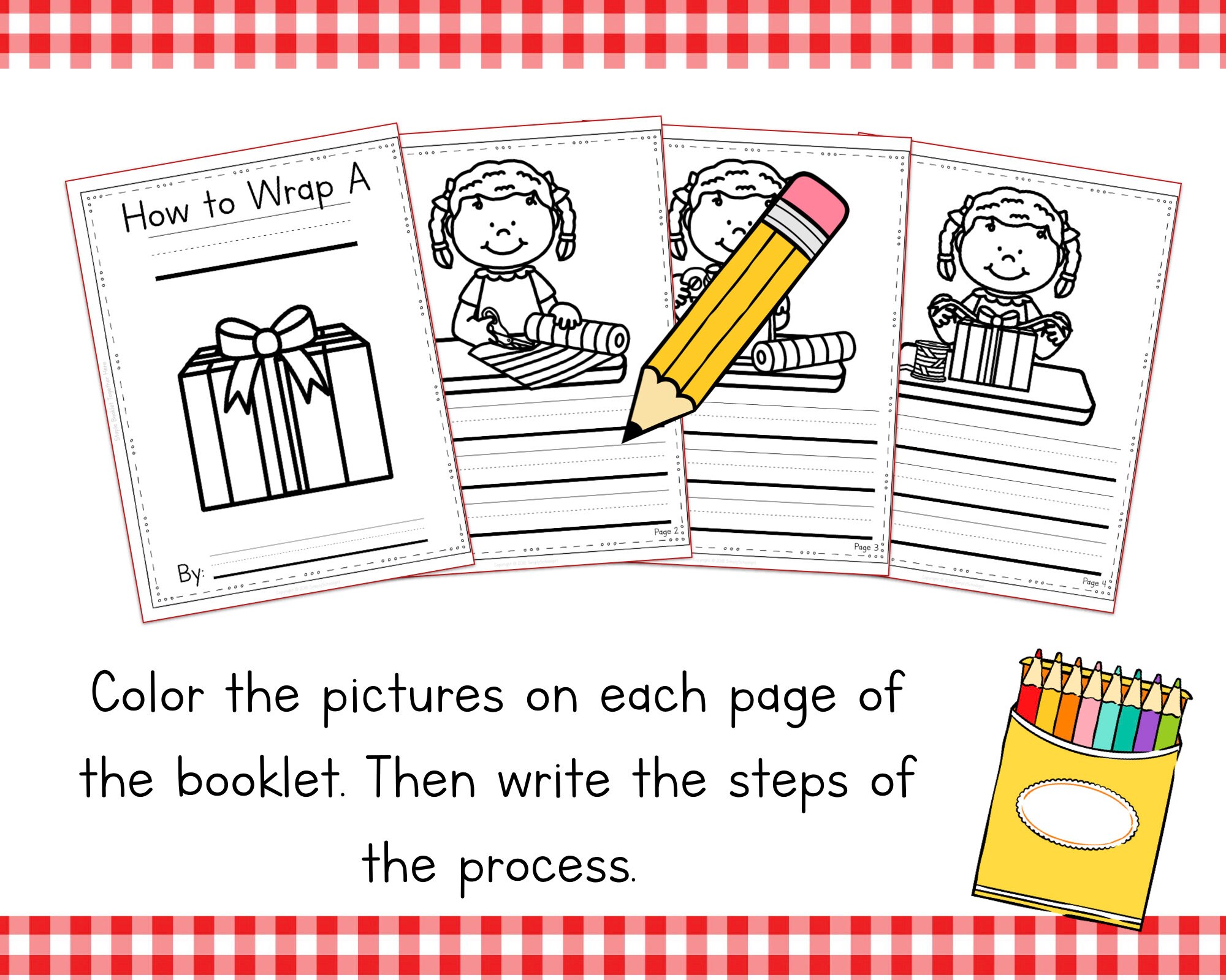 How To Wrap A Gift Writing and Sequencing Activity | Etsy