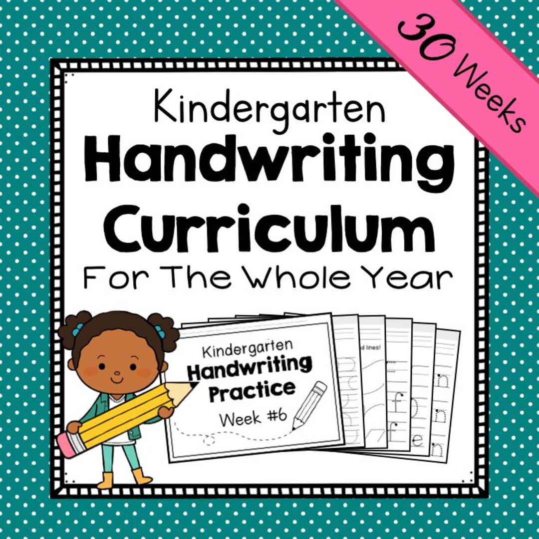 KINDERGARTEN HANDWRITING CURRICULUM Printable - 30 Weeks Writing ...