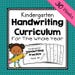 KINDERGARTEN HANDWRITING CURRICULUM Printable - 30 Weeks Writing ...