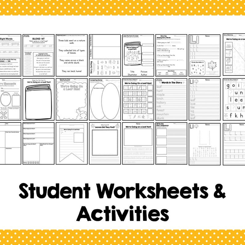 We're Going on a Leaf Hunt- Picture Book Study Companion - Etsy